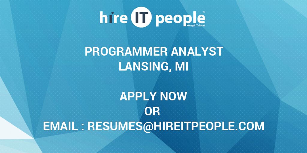 Programmer Analyst - Hire IT People - We get IT done