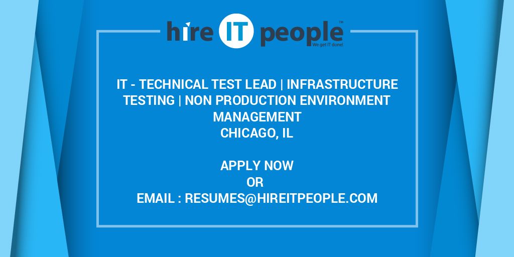 IT - Technical Test Lead | Infrastructure Testing | Non production ...