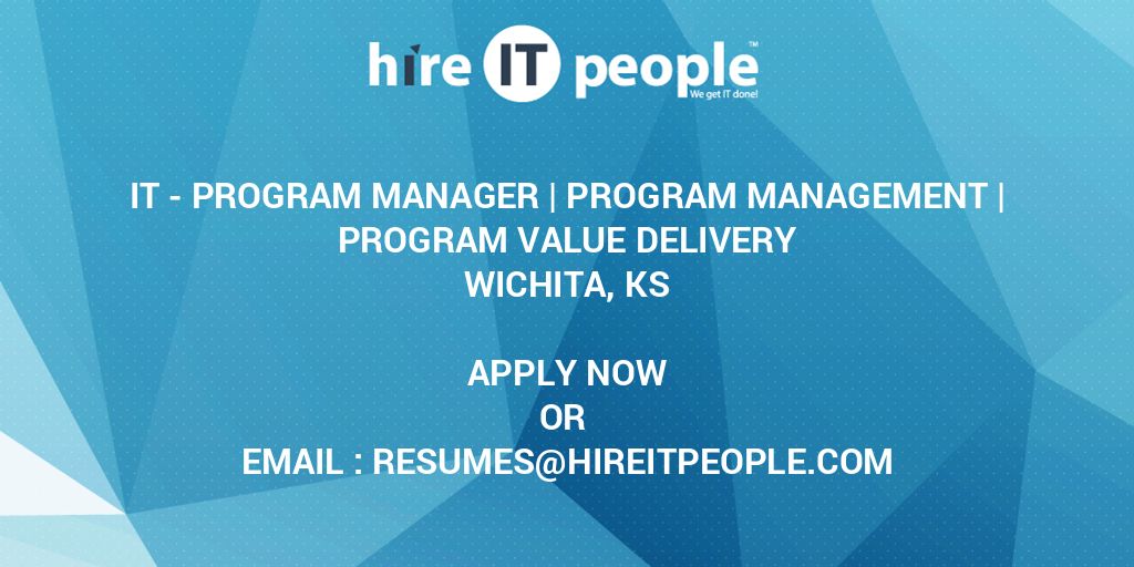 IT - Program Manager | Program Management | Program value delivery ...