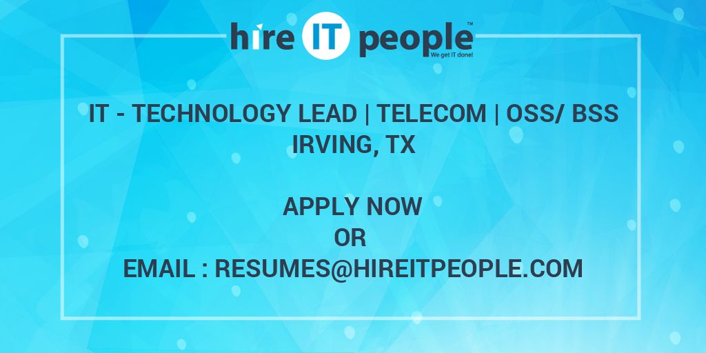 IT - Technology Lead | Telecom | OSS/BSS - Hire IT People - We get IT done