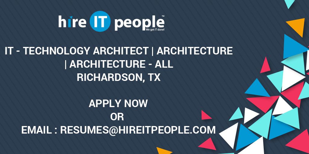 IT - Technology Architect | Architecture | Architecture - ALL - Hire IT ...
