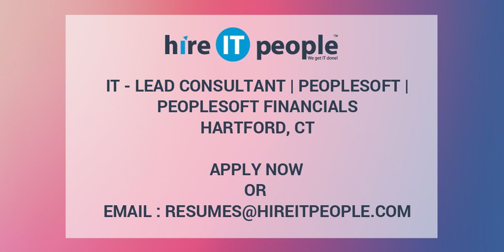 IT - Lead Consultant | PeopleSoft | Peoplesoft Financials - Hire IT ... IT - Lead Consultant | PeopleSoft | Peoplesoft Financials - Hire IT ...
