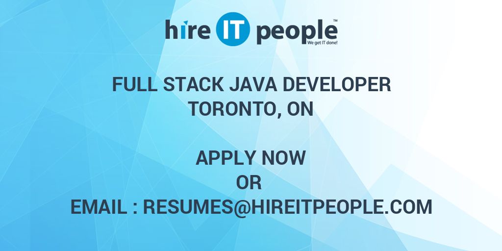 Full Stack Java developer - Hire IT People - We get IT done