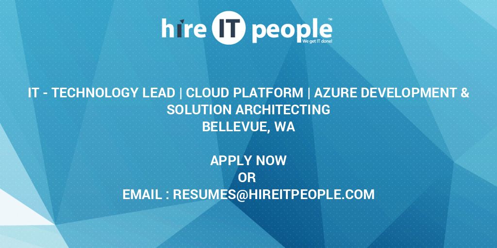 IT - Technology Lead | Cloud Platform | Azure Development & Solution ...
