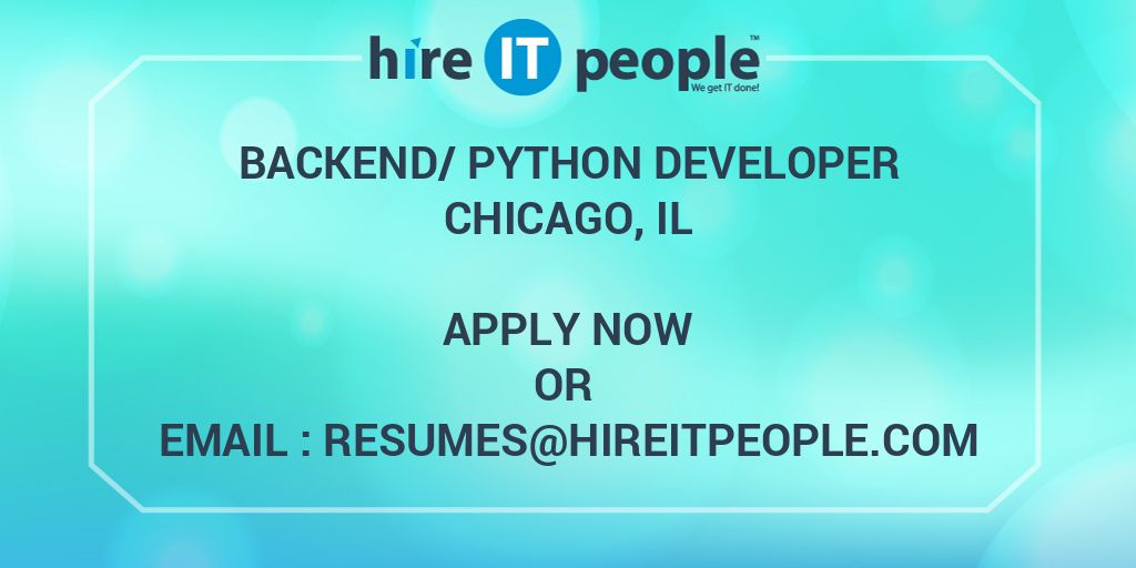 Backend/Python Developer - Hire IT People - We get IT done