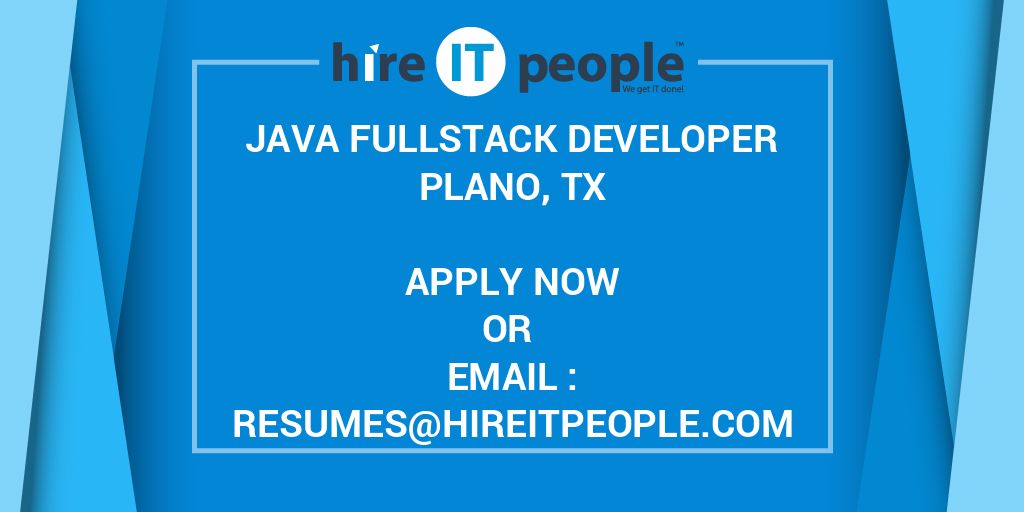 Java Fullstack Developer - Hire IT People - We get IT done