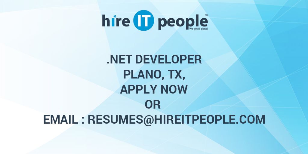 .Net Developer - Hire IT People - We get IT done