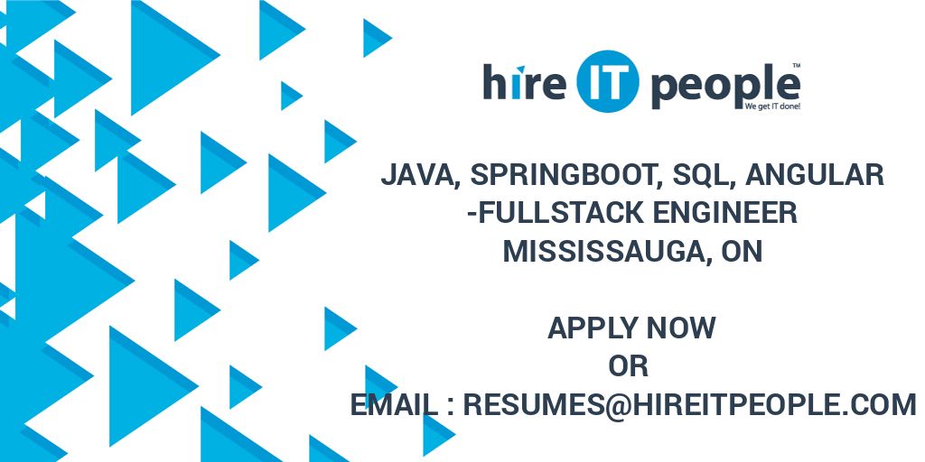 Java, Springboot, SQL, Angular -Fullstack engineer - Hire IT People - We get IT done