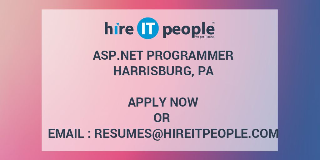 ASP.Net Programmer - Hire IT People - We get IT done ASP.Net Programmer - Hire IT People - We get IT done