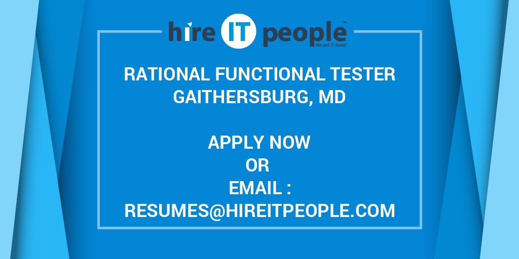 Rational Functional Tester Hire It People We Get It Done