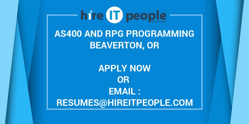 AS400 and RPG programming - Hire IT People - We get IT done