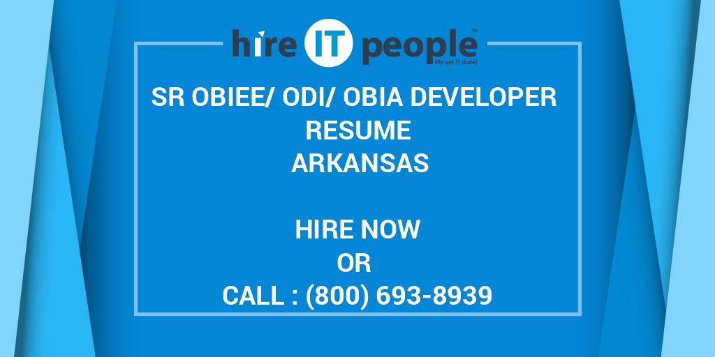 Sr OBIEE/ODI/OBIA Developer Resume Arkansas - Hire IT People - We get ...