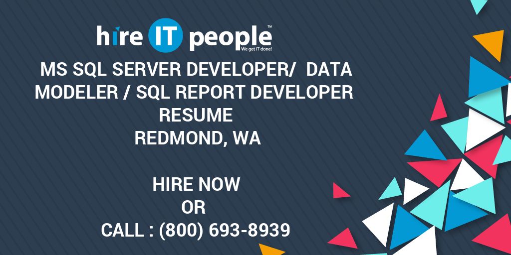 MS SQL Server Developer/ Data Modeler /SQL Report Developer Resume ...