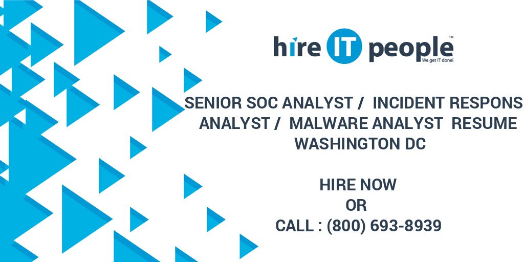 Senior SOC Analyst / Incident Response Analyst / Malware Analyst Resume ...