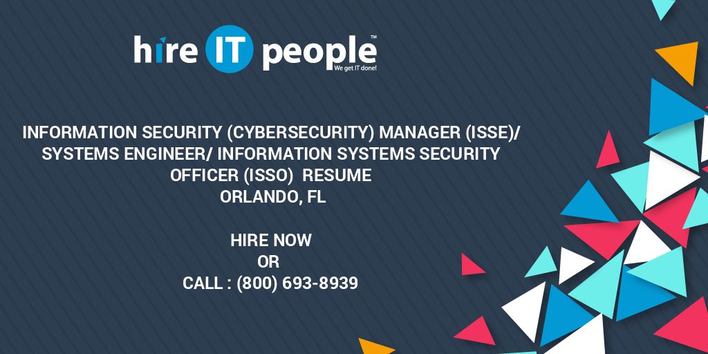 Information Security (Cybersecurity) Manager (ISSE)/Systems Engineer ...