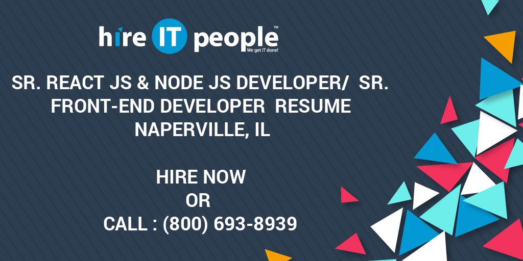 Sr. React JS & Node JS Developer/ Sr. Front-end Developer Resume ...