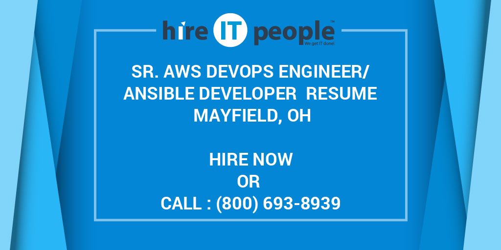 Sr Aws Devops Engineer Ansible Developer Resume Mayfield Oh Hire It