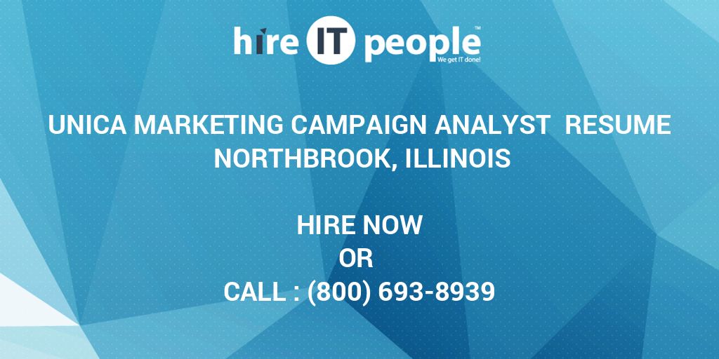 Unica Marketing Campaign Analyst Resume Northbrook, Illinois - Hire IT ...