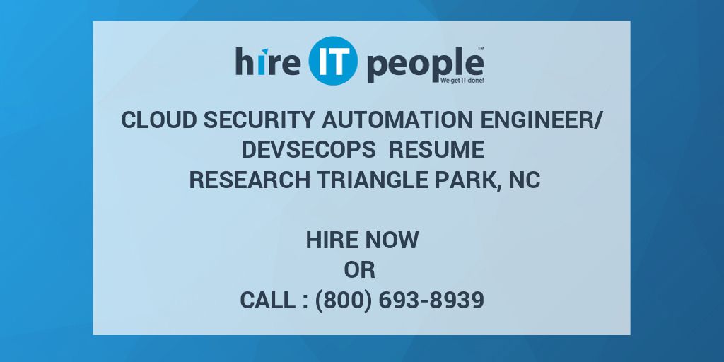 Cloud security automation Engineer/DevSecOps Resume Research Triangle ...