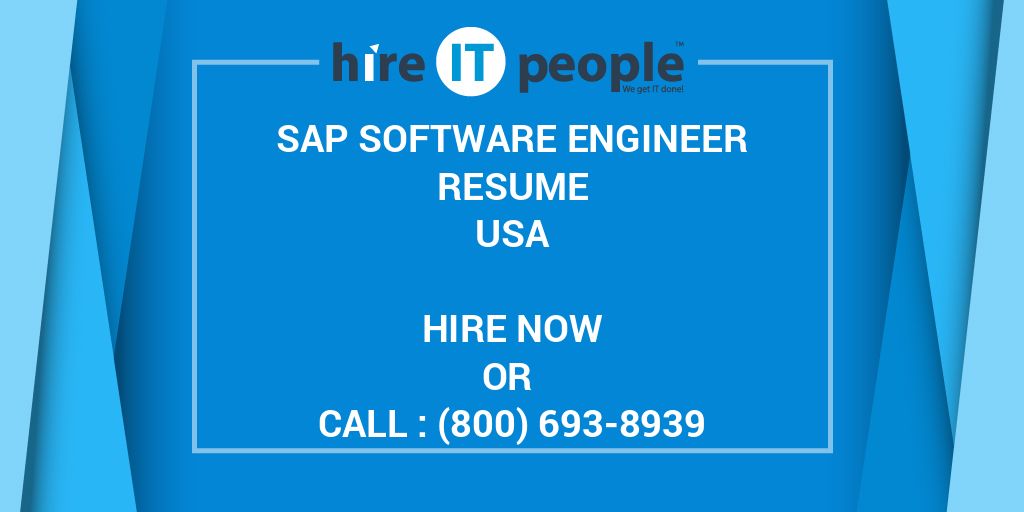 SAP Software Engineer Resume - Hire IT People - We get IT done