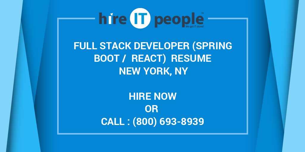 Full Stack Developer Spring Boot React Resume New York