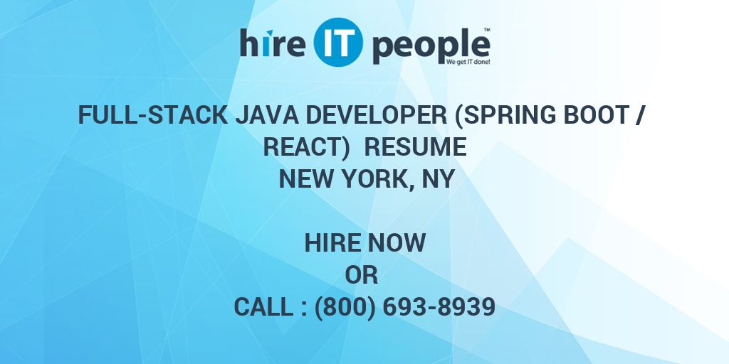 Full Stack Java Developer Spring Boot React Resume New