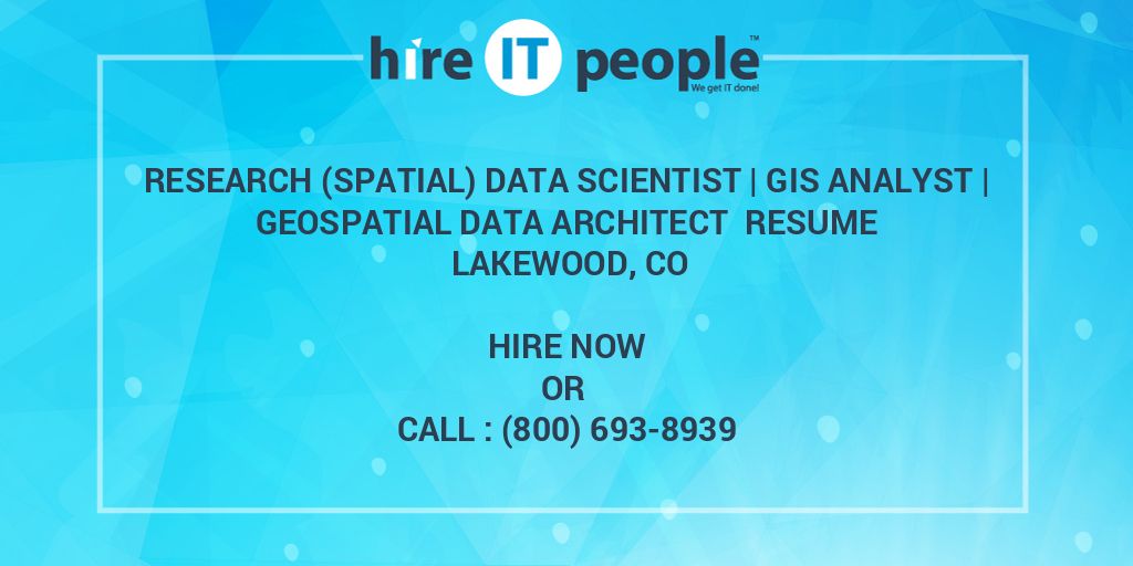 Research (Spatial) Data Scientist | GIS Analyst | Geospatial Data ...