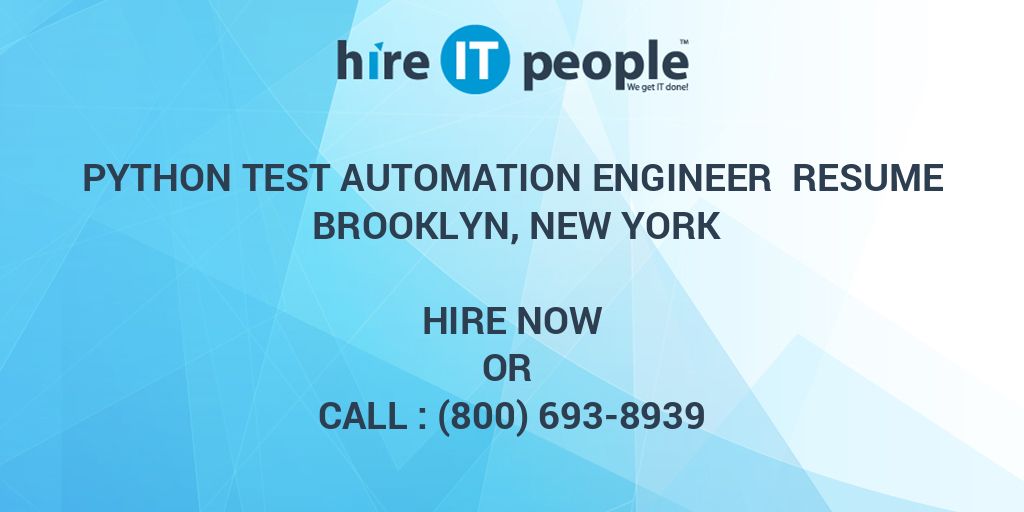 Python Test Automation Engineer Resume Brooklyn New York