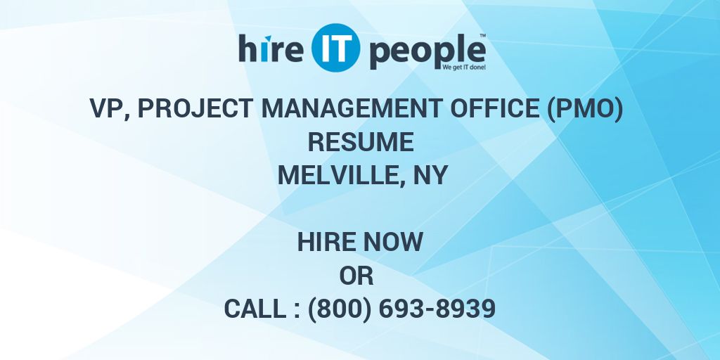 VP, PROJECT MANAGEMENT OFFICE (PMO) Resume Melville, NY - Hire IT ...