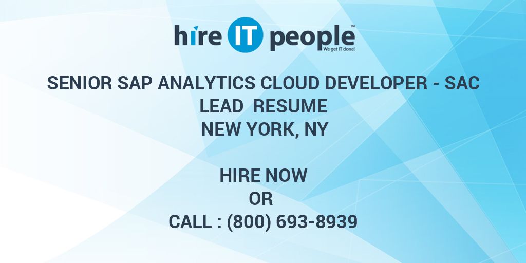 Senior SAP Analytics Cloud Developer - SAC Lead Resume New York, NY ...