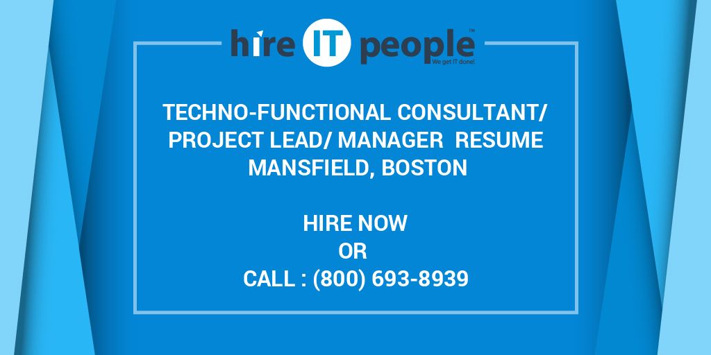 Techno-Functional Consultant/Project Lead/Manager Resume Mansfield ...