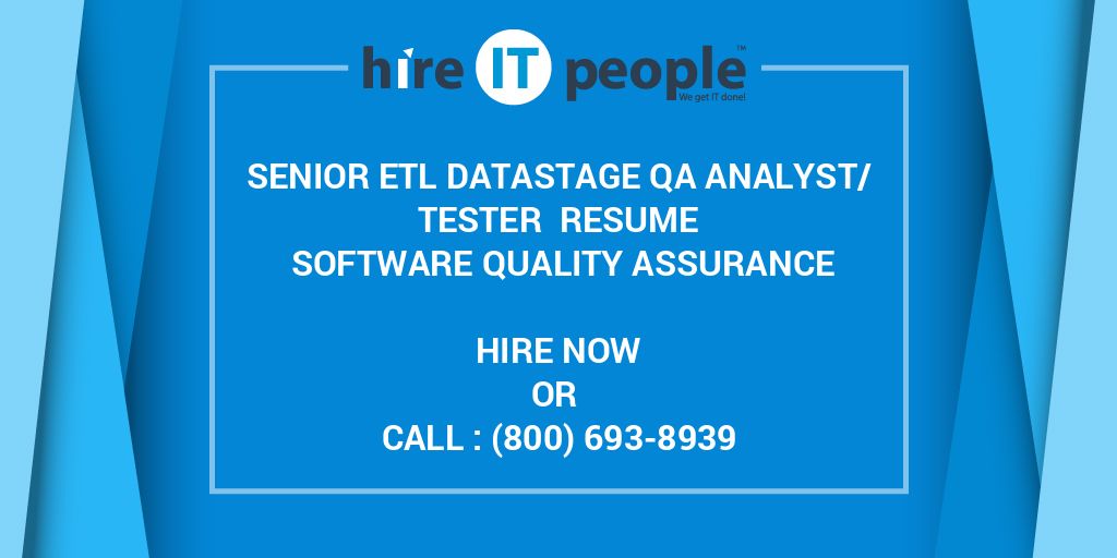 Senior ETL DataStage QA Analyst/Tester Resume Software Quality ... Senior ETL DataStage QA Analyst/Tester Resume Software Quality ...