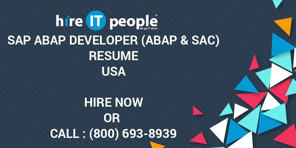 SAP ABAP Developer (ABAP & SAC) Resume - Hire IT People - We get IT done