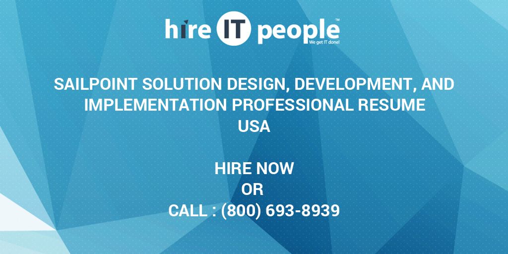 SailPoint Solution Design, Development, and Implementation Professional ...