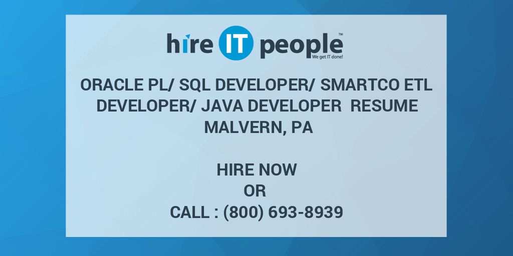 Oracle PL/SQL Developer/SmartCo ETL developer/Java developer Resume ...