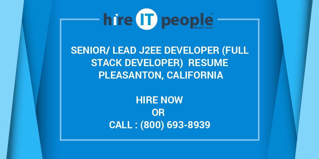 Senior/Lead J2EE Developer (Full Stack Developer) Resume Pleasanton ...