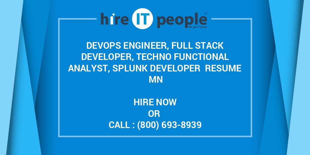 DevOps Engineer, Full Stack Developer, Techno Functional Analyst ...