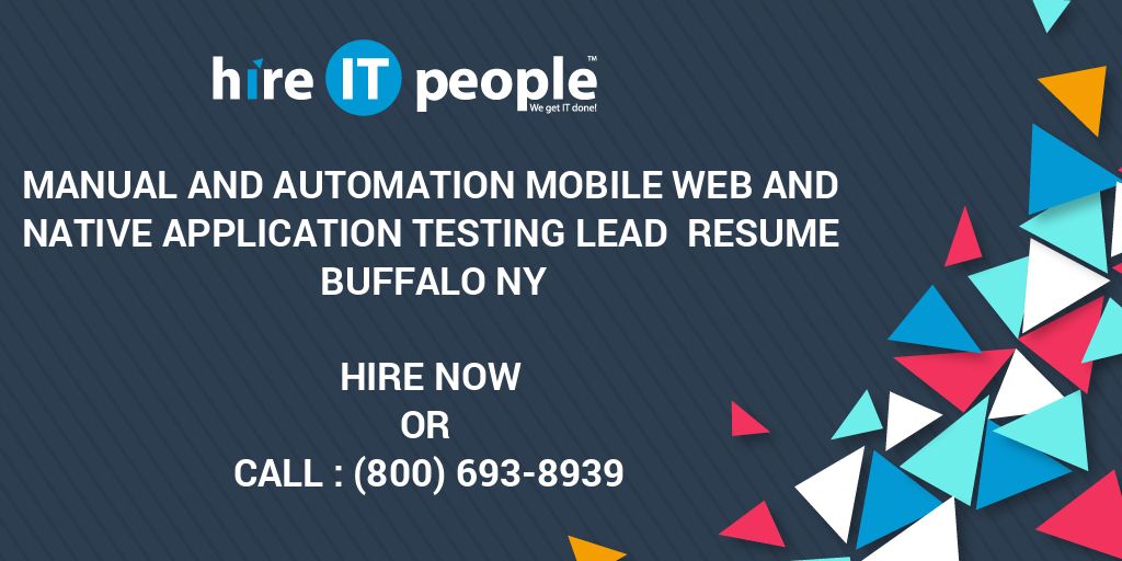 Manual and automation Mobile Web and native Application testing Lead ...